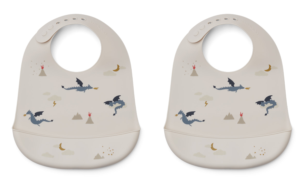 Liewood silikoni ruokalappu 2kpl, Lohikäärme Tilda silicone bib 2-pack ...